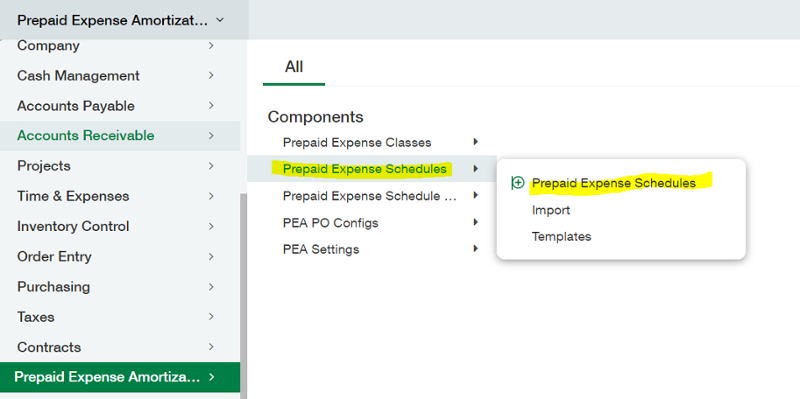 How to Create a Prepaid Item in Sage Intacct